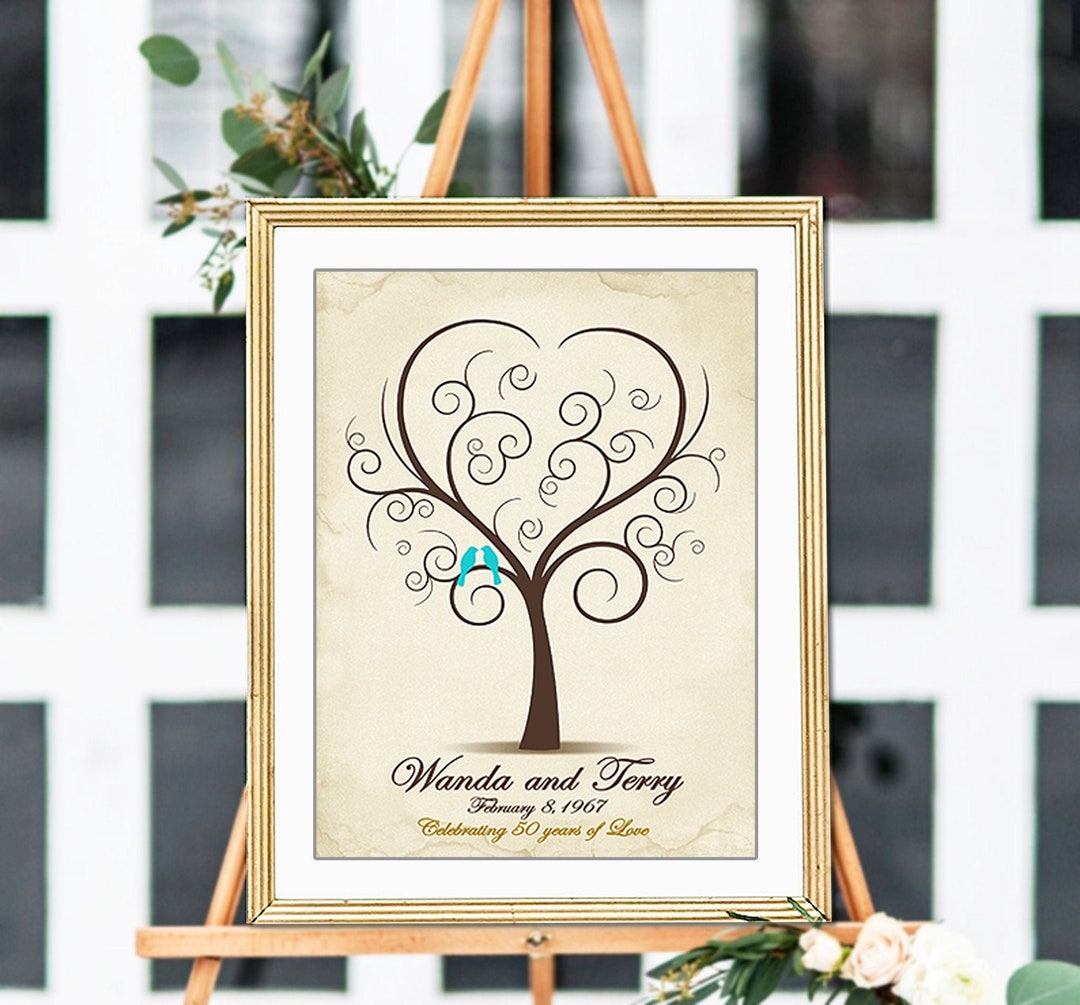 50th Wedding Anniversary Guest Book Personalized Gift for - Etsy