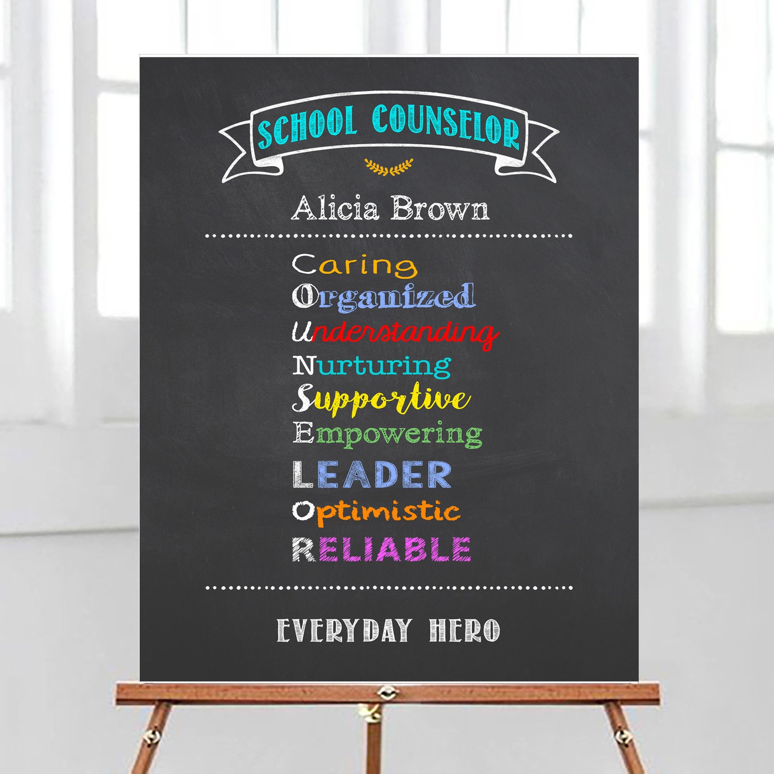 Personalized School Counselor Gift, Custom Counselor Thank You Print ...