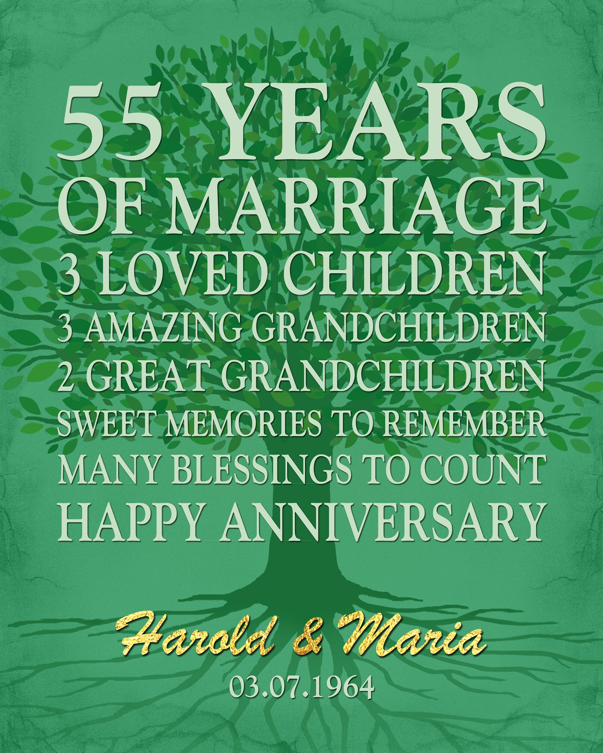55th Anniversary Gift Or ANY YEAR Personalized 55th Wedding Etsy 55th Anniversary Gift Or ANY YEAR Personalized 55th Wedding Etsy