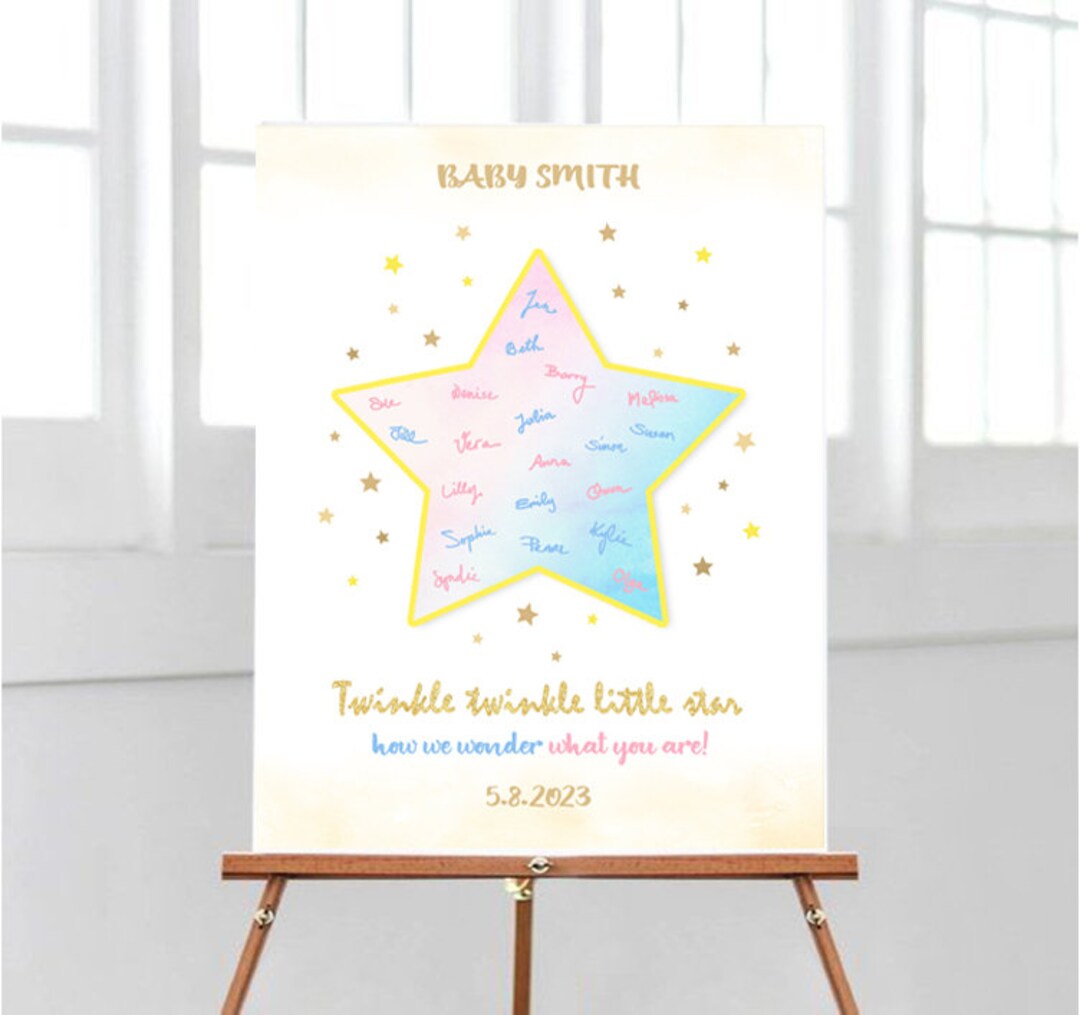 Twinkle Twinkle Little Star Voting Sign, Personalized Gender Reveal ...