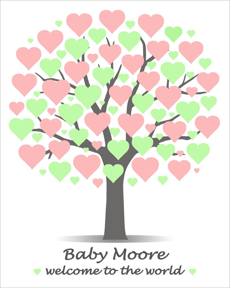 Girl Baby Shower Guest Book Alternative Babyshower Guestbook | Etsy