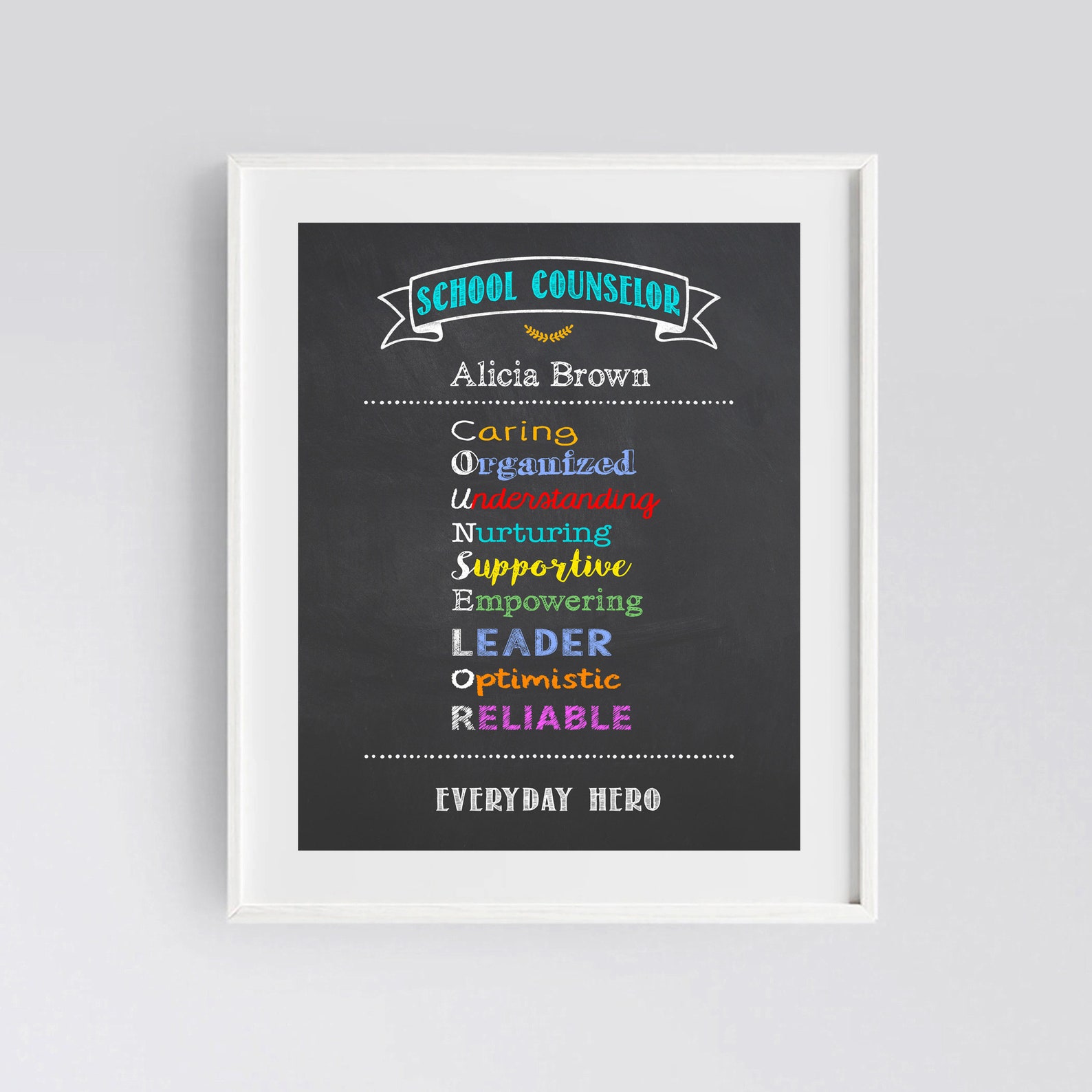 Personalized School Counselor Gift, Custom Counselor Thank You Print ...