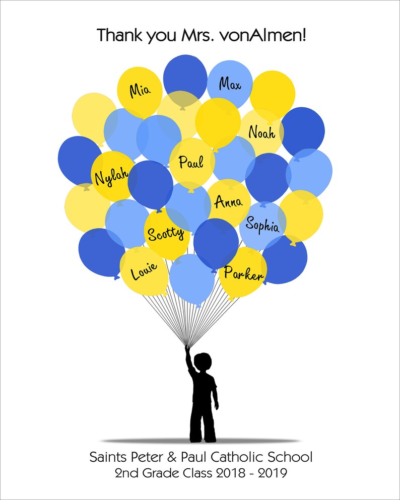 Balloon Teacher Appreciation Gift Personalized Teacher Gift - Etsy