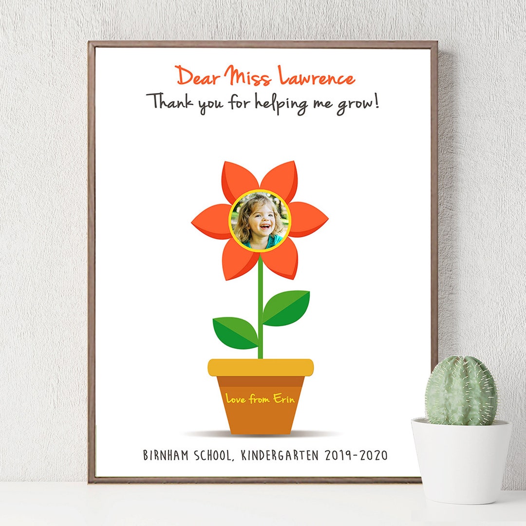 Flower Teacher Appreciation Gift From Student With Photo Personalized ...