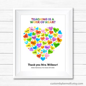 Heart Teacher Appreciation Gift Idea Personalized Gift for Teacher ...