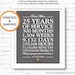 Personalized 25 Year Work Anniversary PRINT, Custom Years of Service ...