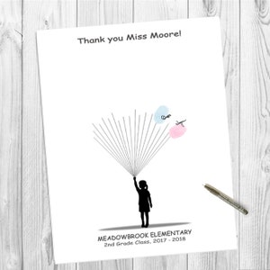 Teacher Appreciation Gift Boy Girl Fingerprint Kindergarten Teacher ...