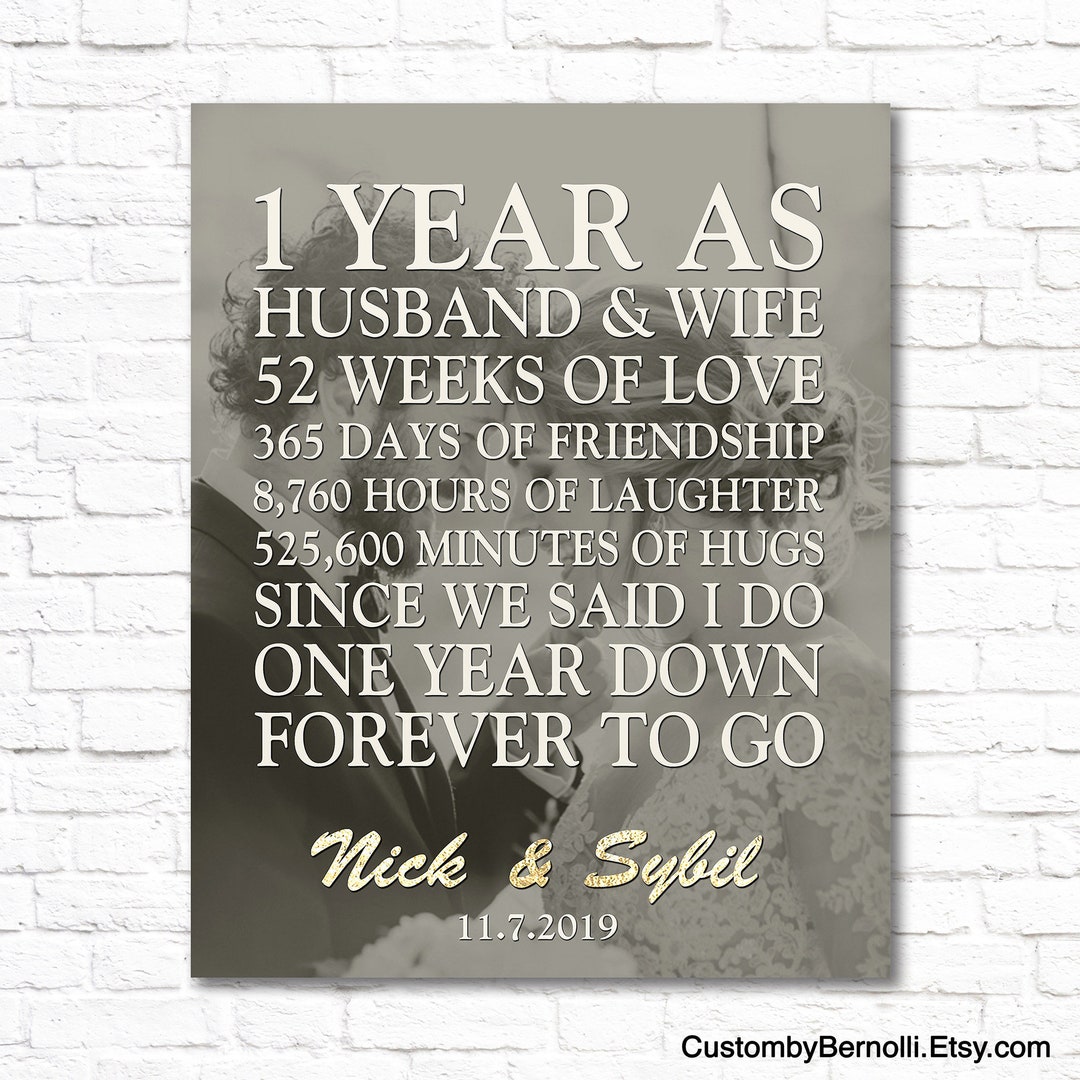 Personalized 1st Year Anniversary Gift Your Photo First Year - Etsy