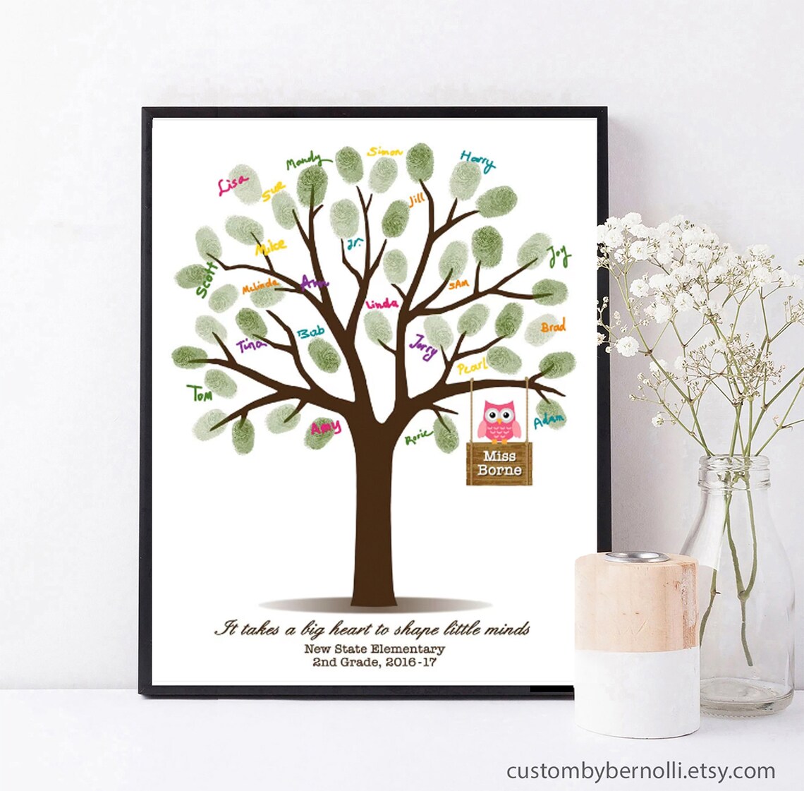 Owl Teacher Appreciation Gift, Personalized Thank You Gift for Teacher ...