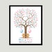 Teddy Bear Gender Reveal Tree Fingerprint Guest Book, Blue or Pink He ...