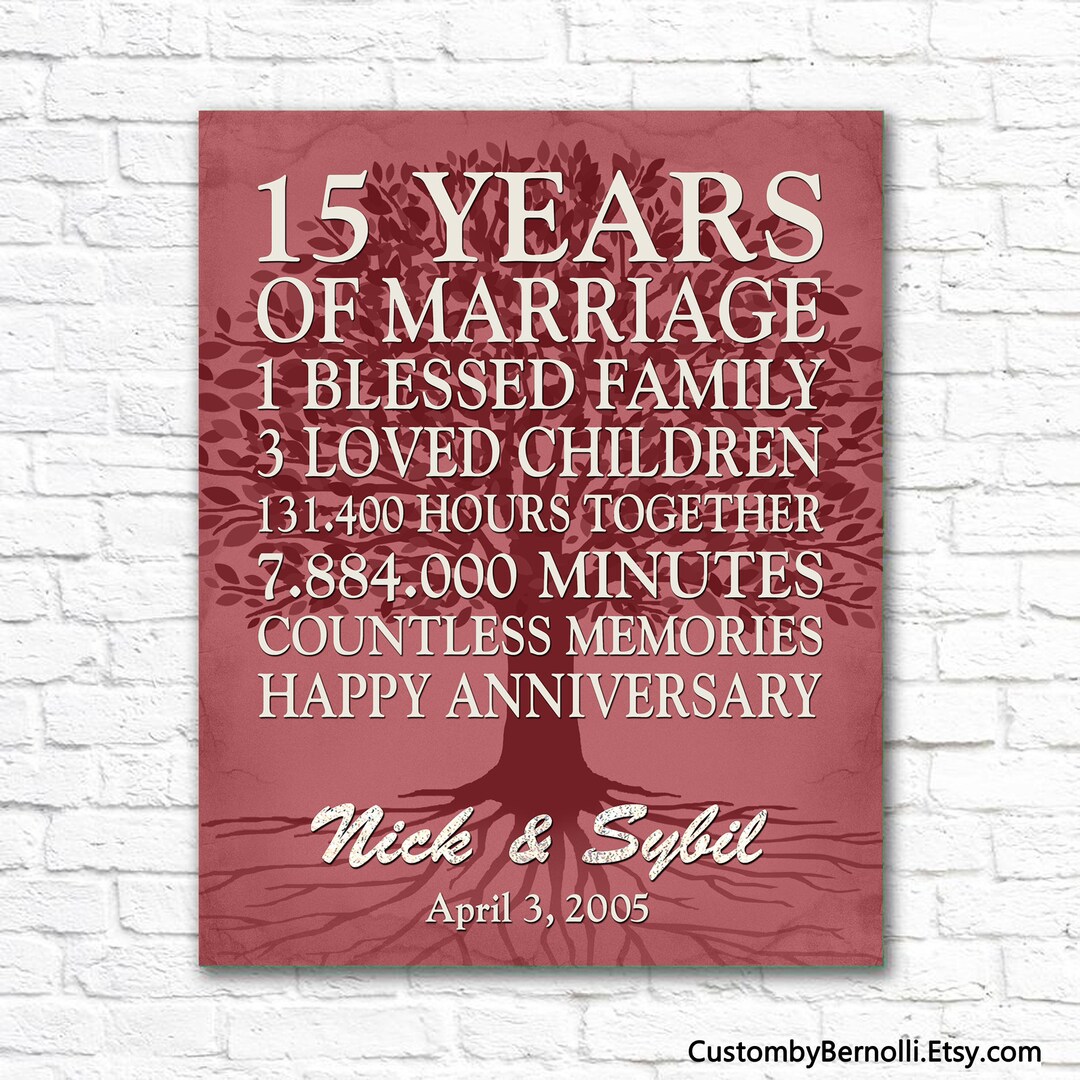 15th Anniversary Gift Ideas Personalized 15th Wedding - Etsy