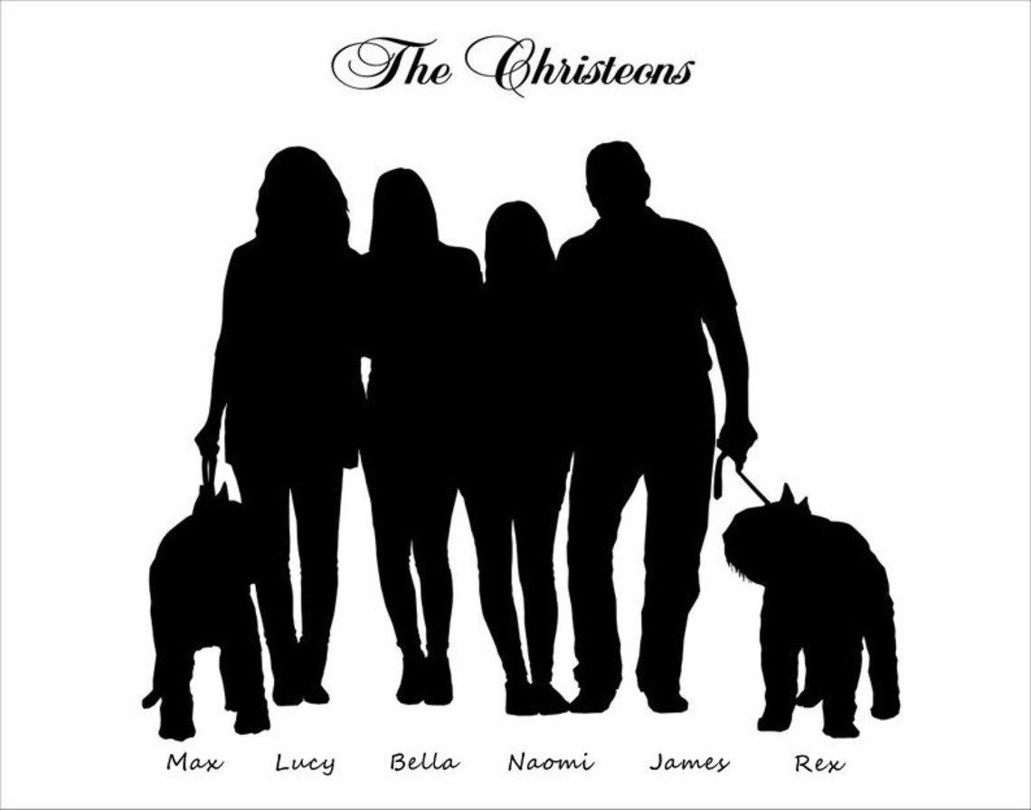 Custom Silhouette PRINT From YOUR Photo Personalized | Etsy