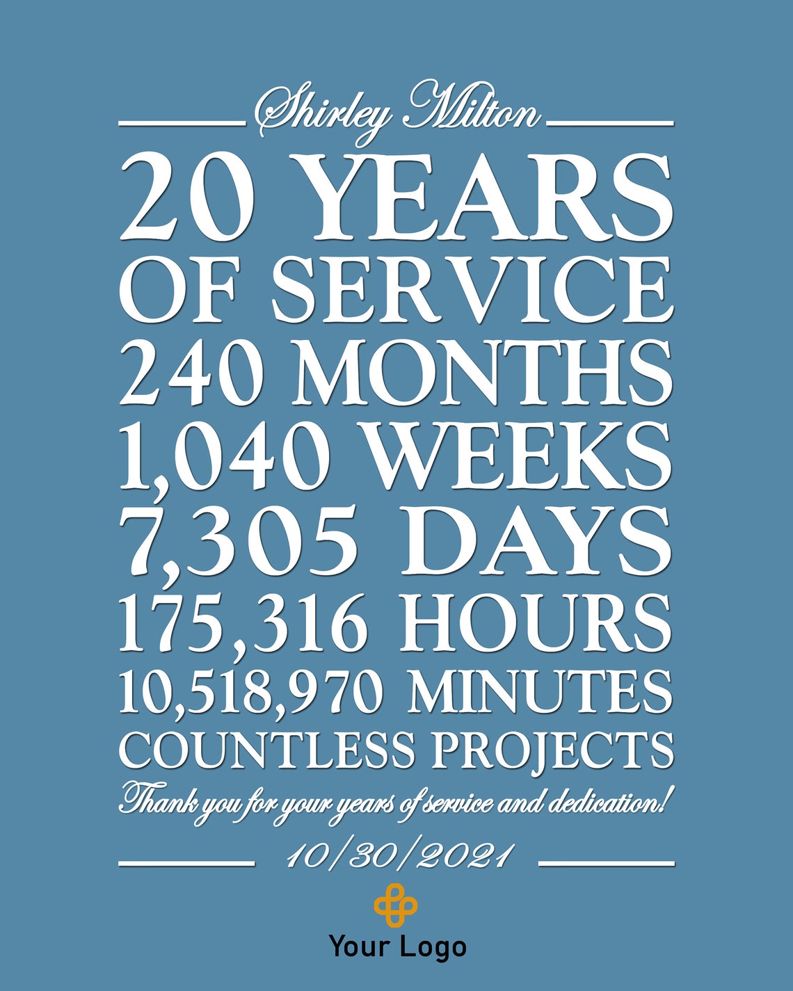 25 Year Work Anniversary Gift Personalized 25 Years of - Etsy