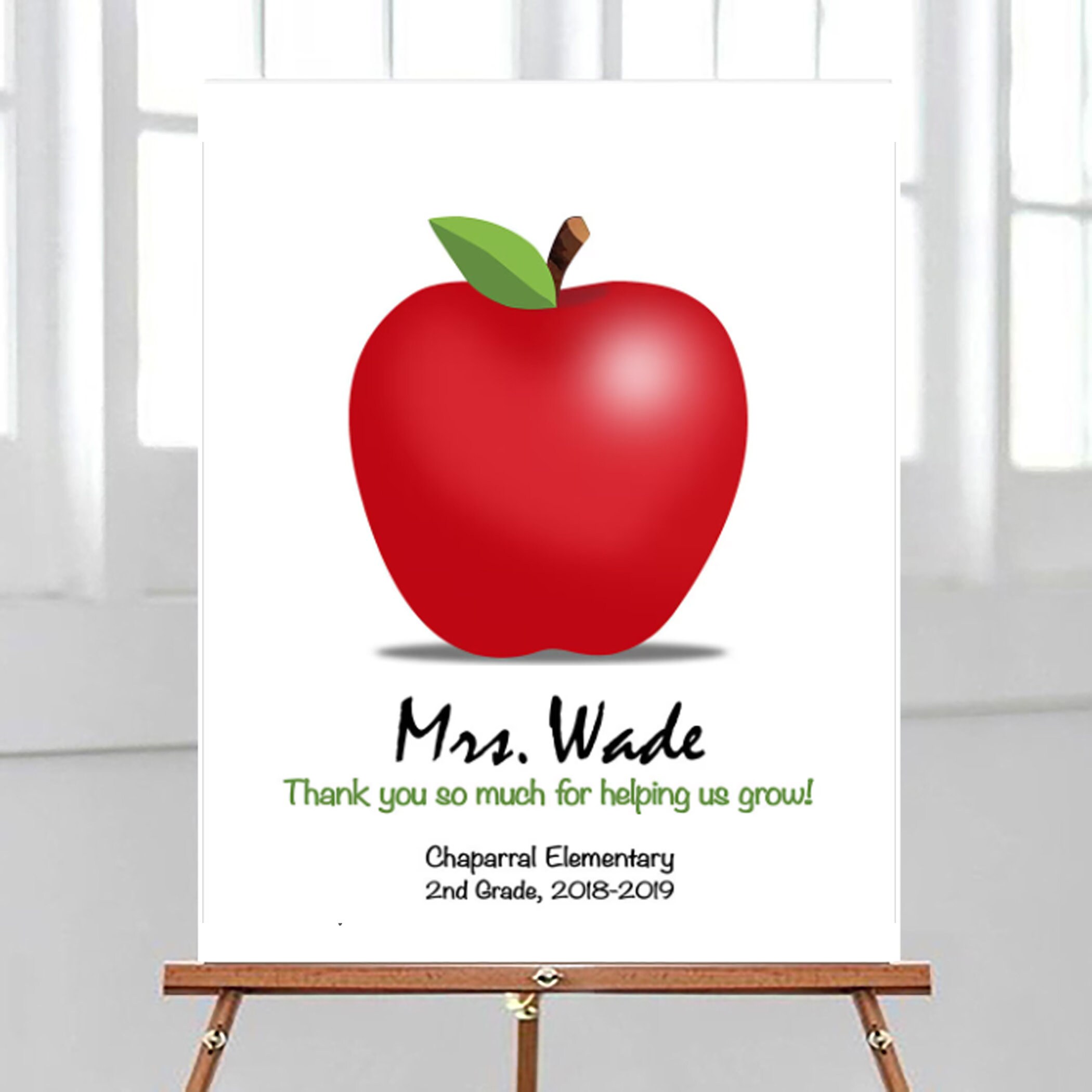 Apple Teacher Gift Class Names, Teacher Appreciation Gift for Teacher ...