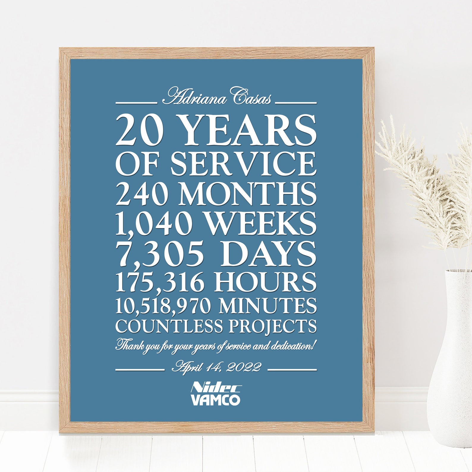 Personalized 40 Year Work Anniversary PRINT, 40 Years or ANY YEAR of ...
