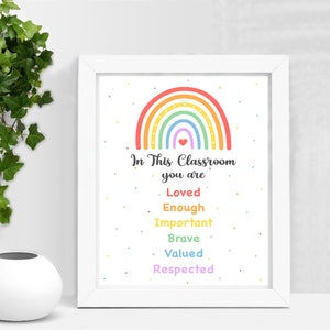 Rainbow Classroom Poster in This Class PRINT Personalized - Etsy