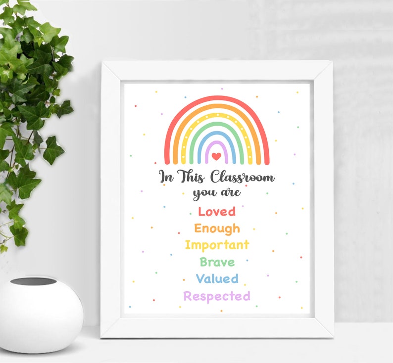 Rainbow Classroom Poster in This Class PRINT Personalized - Etsy