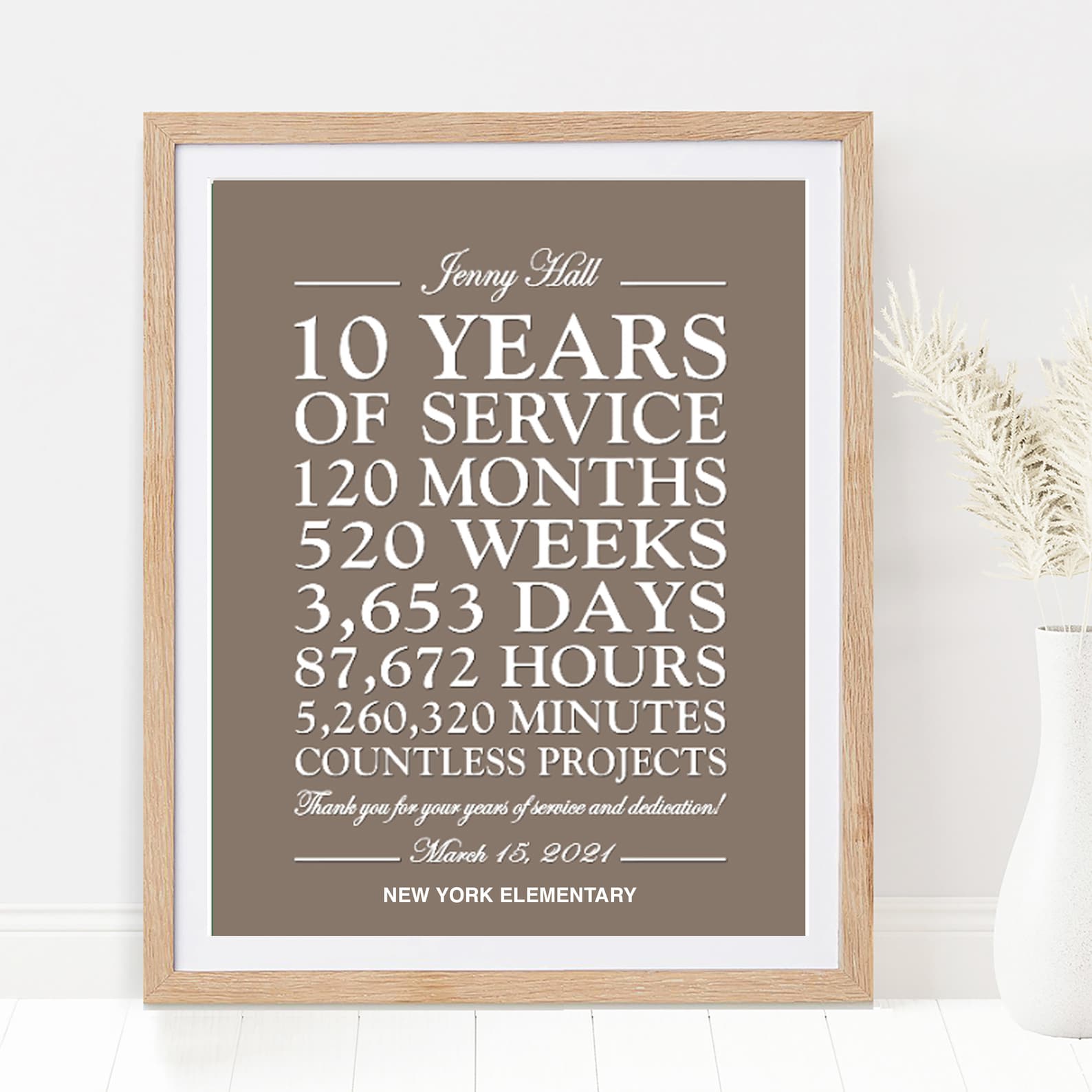 Personalized 40 Year Work Anniversary PRINT, 40 Years or ANY YEAR of ...