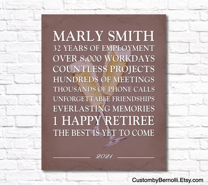 Personalized Retirement Gift Retirement Sign PRINTABLE Happy - Etsy