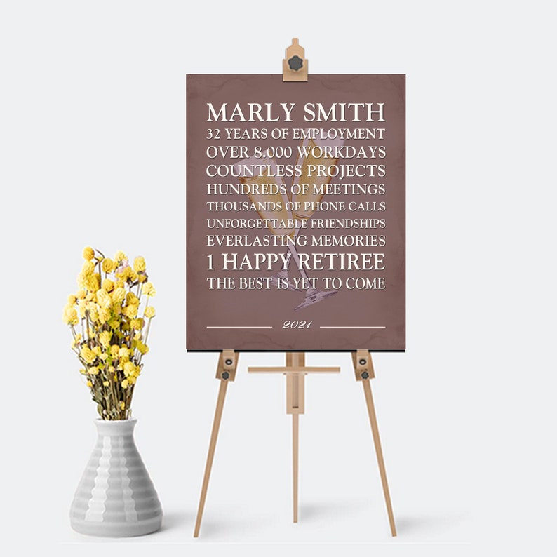 Personalized Retirement Gift Retirement Sign PRINTABLE Happy - Etsy