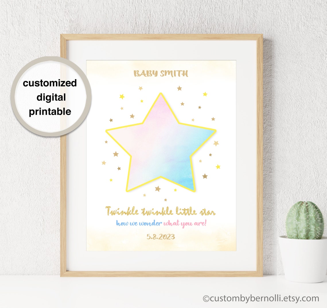 Twinkle Twinkle Little Star Voting Sign, Personalized Gender Reveal ...