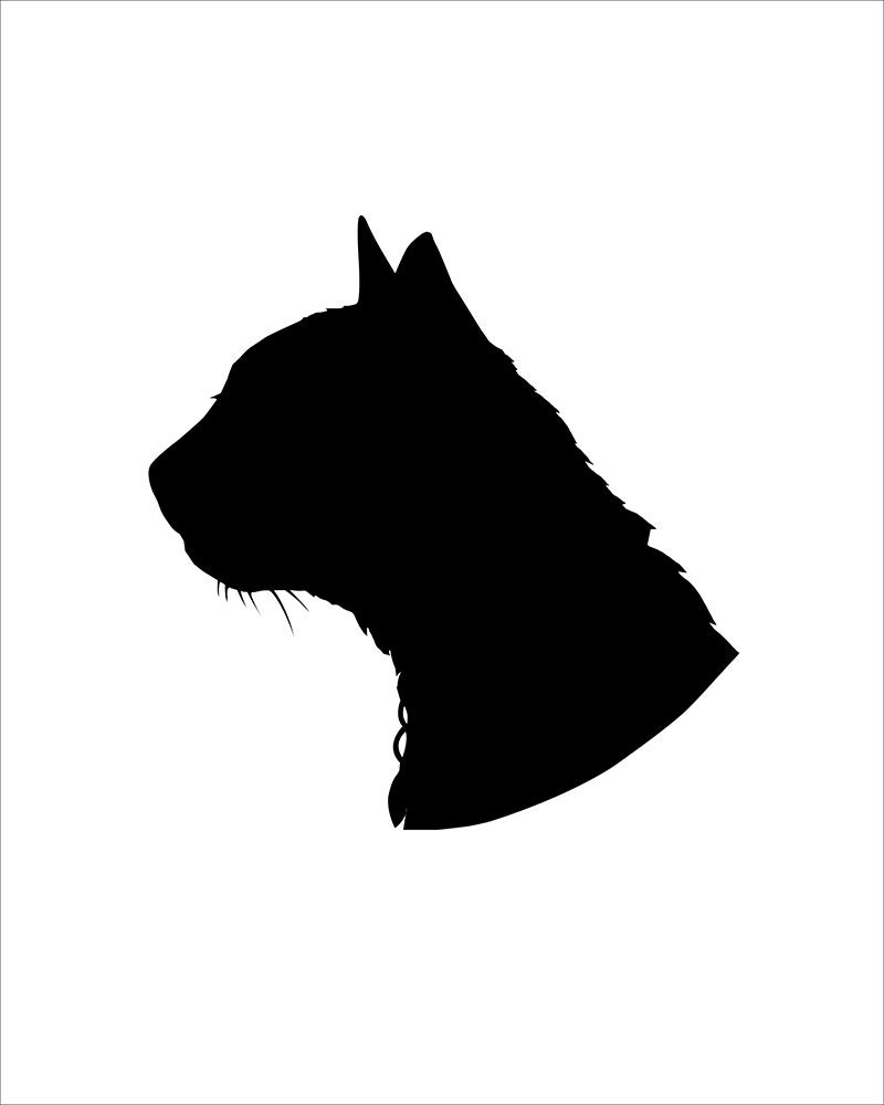 Cat Head Profile Silhouette