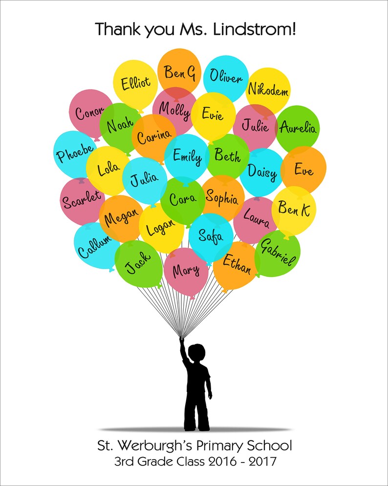 Balloon Teacher Appreciation Gift Personalized Teacher Gift - Etsy