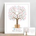 Teddy Bear Gender Reveal Tree Fingerprint Guest Book Blue Pink He She ...