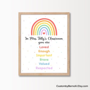 Rainbow Classroom Poster in This Class PRINT Personalized - Etsy