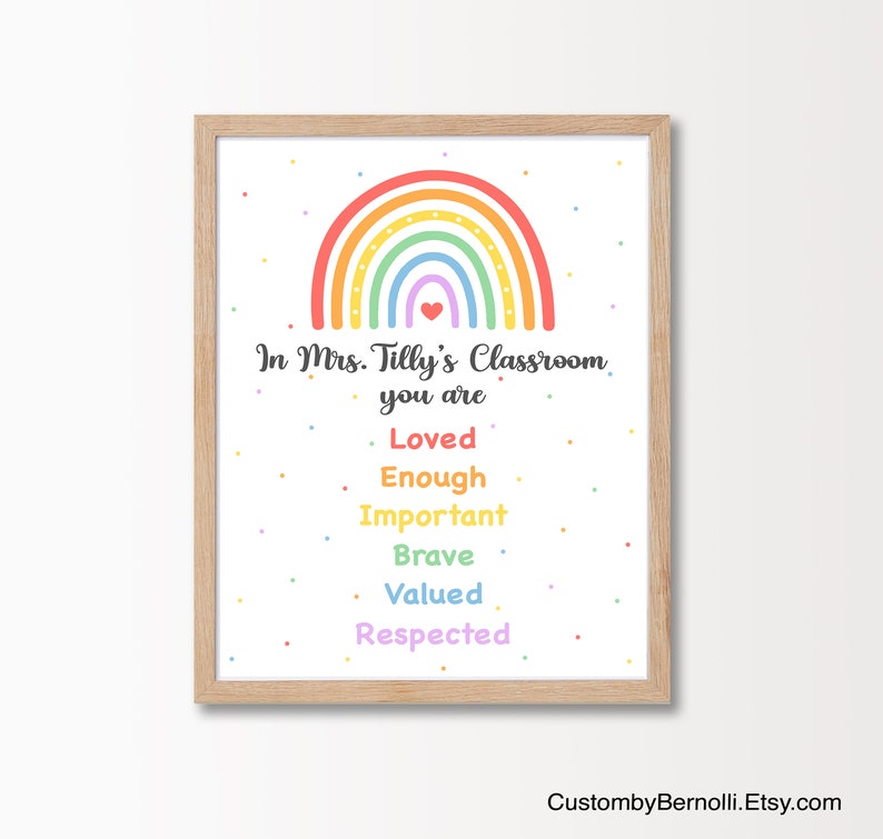 Rainbow Classroom Poster in This Class PRINT Personalized - Etsy