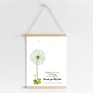 Teacher Appreciation Gift, Teachers Plant Seeds, Fingerprint Dandelion ...