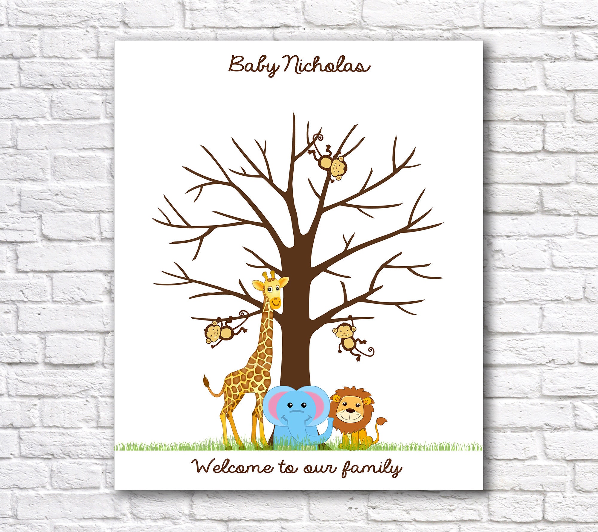 Balloon Sign in Safari Guest Book Alternative 16x20 40 Digital File ...