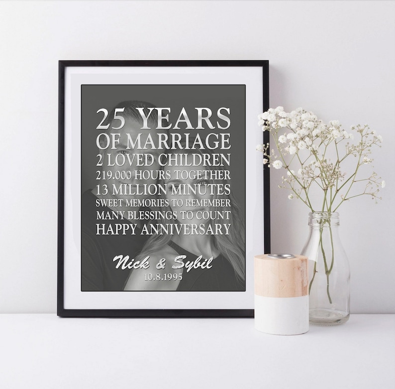 Personalized 25th Anniversary Gift Picture 25th Wedding - Etsy