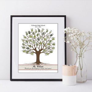 Teacher Appreciation Gift Fingerprint Tree Guest Book Personalized ...