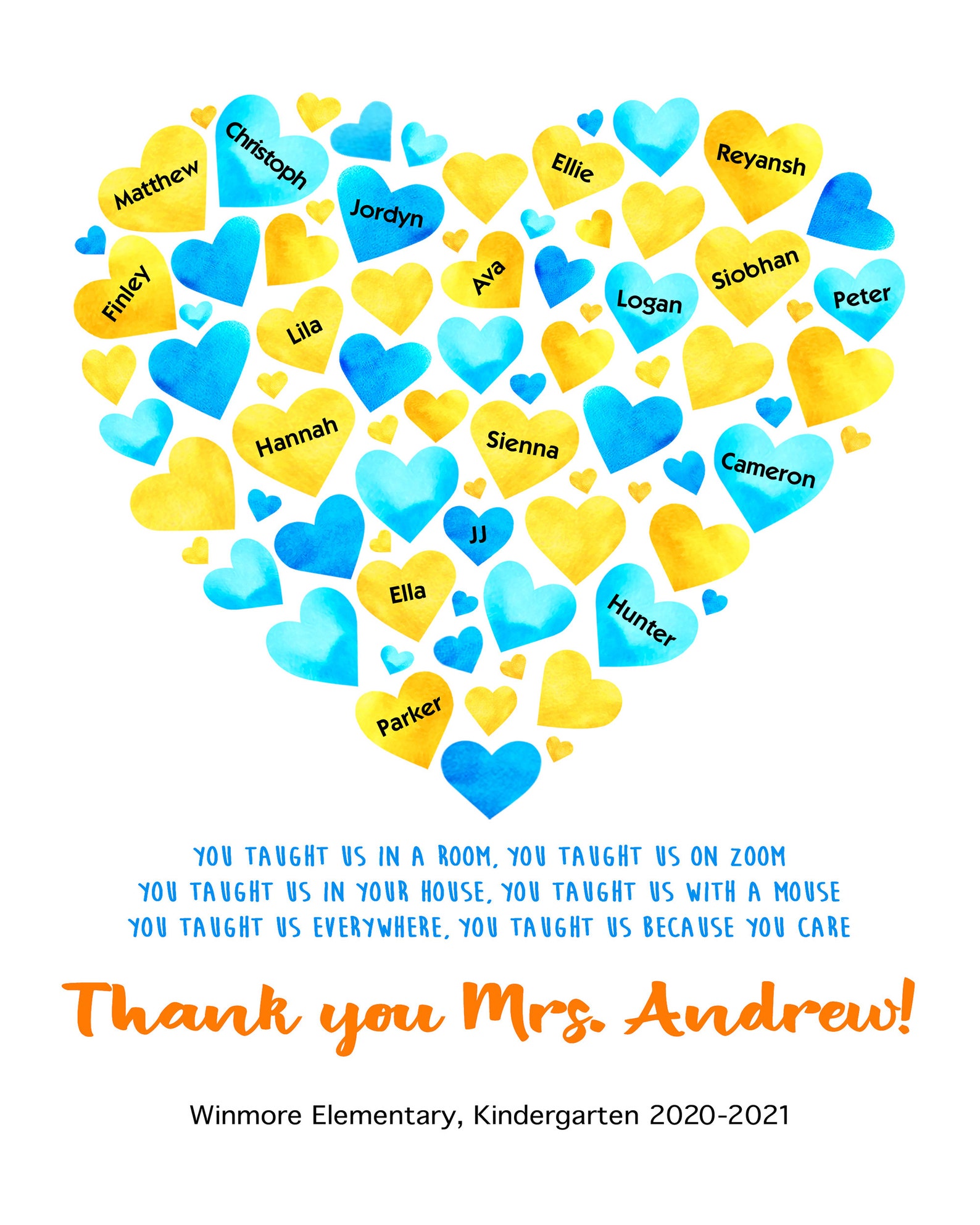 Personalized Heart Teacher Appreciation Gift for Teacher Thank | Etsy