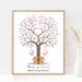 Teddy Bear Gender Reveal Tree Fingerprint Guest Book, Blue or Pink He ...