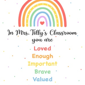 Rainbow Classroom Poster in This Class PRINT Personalized - Etsy