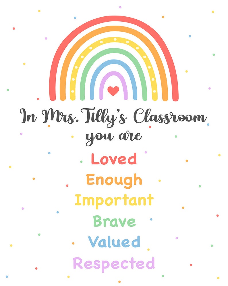 Rainbow Classroom Poster in This Class PRINT Personalized - Etsy