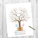 Teddy Bear Gender Reveal Tree Fingerprint Guest Book, Blue or Pink He ...