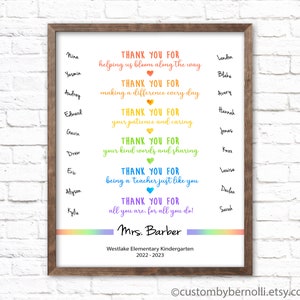 Custom Teacher Gift, Rainbow Teacher Appreciation Gift, End of Year ...