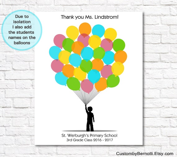 Balloon Teacher Appreciation Gift Personalized Teacher Gift - Etsy