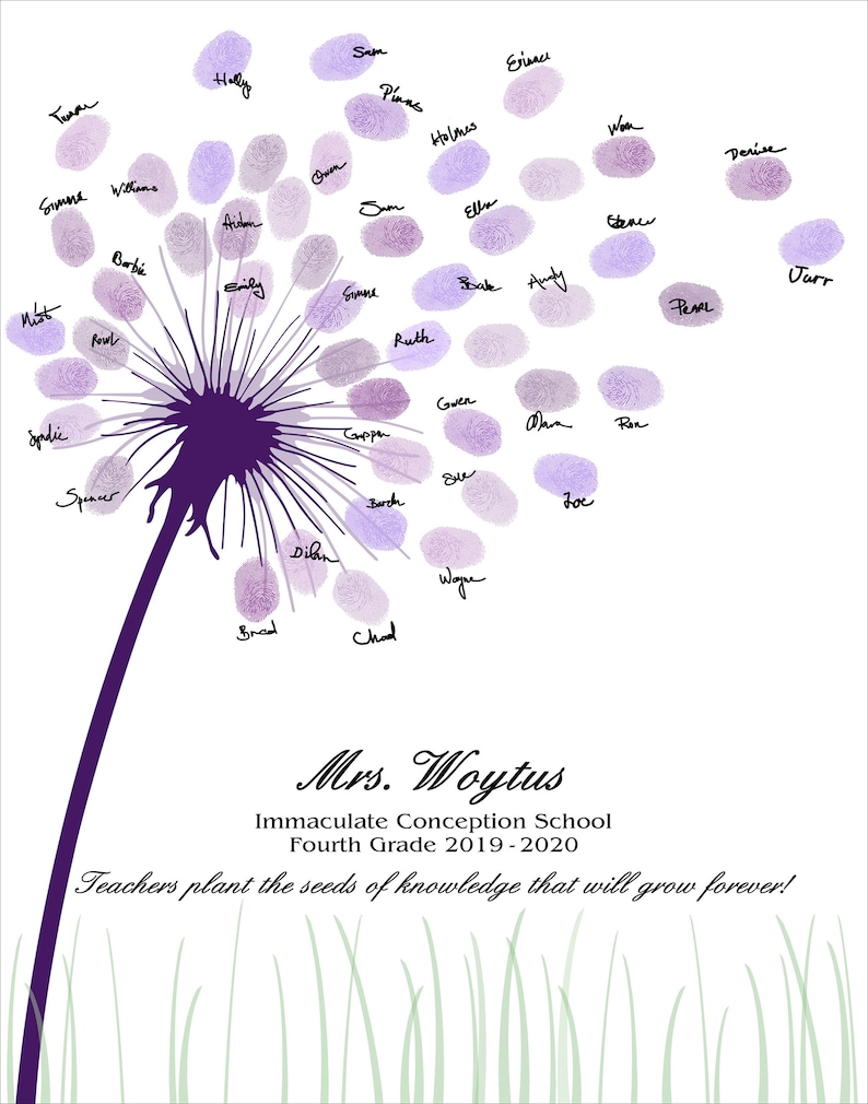 Personalized Teacher Appreciation Gift for Teacher Thank You Dandelion ...