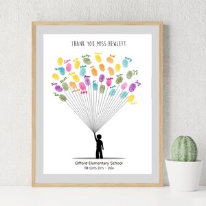 Teacher Appreciation Gift Boy Girl Fingerprint Kindergarten Teacher ...