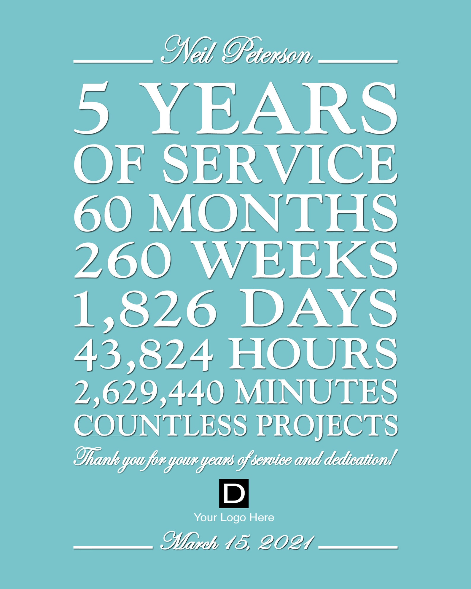 Custom Work Anniversary Gift 5 Years Anniversary Gift for | Etsy