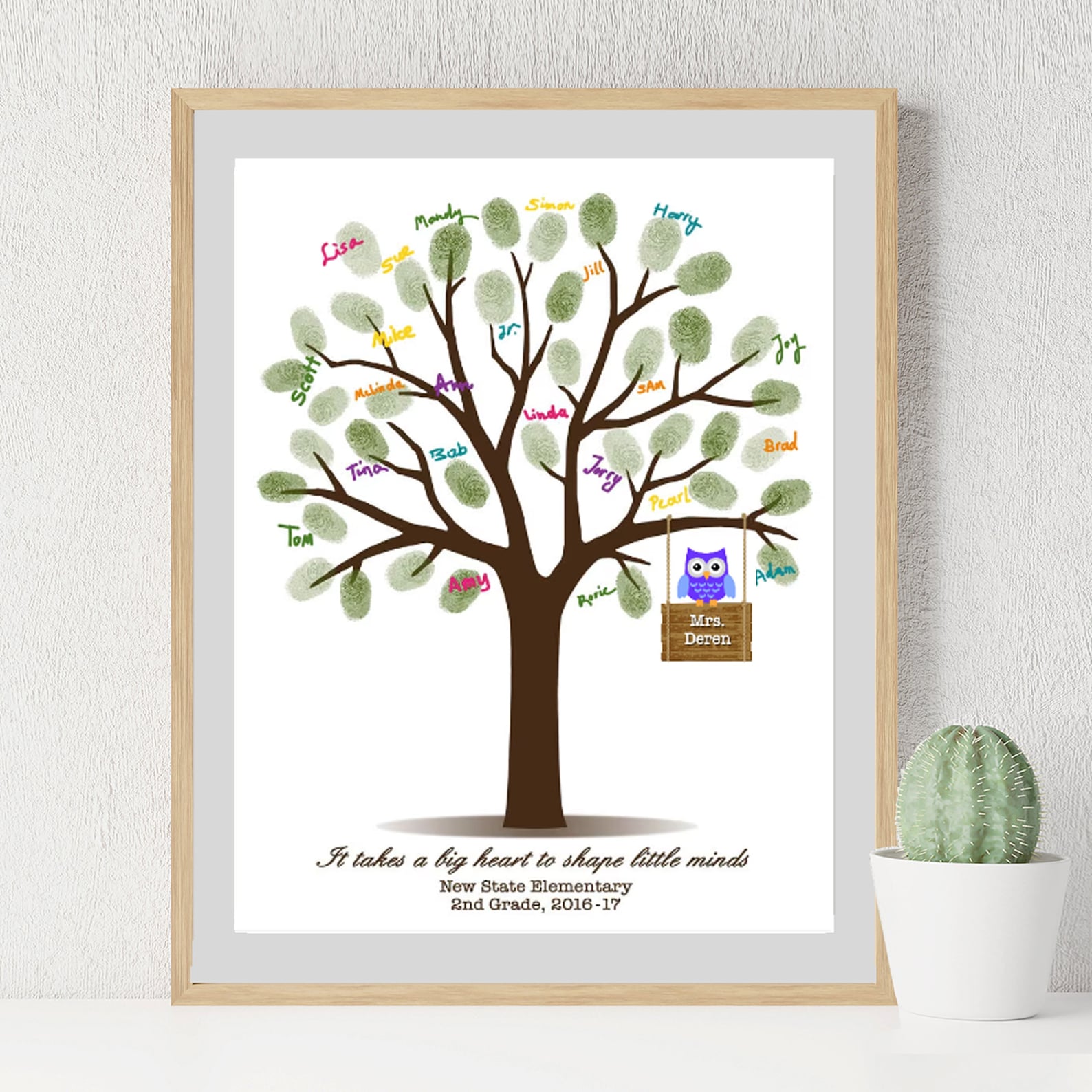 Owl Teacher Appreciation Gift, Personalized Thank You Gift for Teacher ...