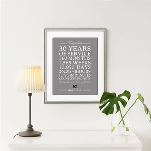 10 Year Work Anniversary PRINT Personalized 10 Years of - Etsy
