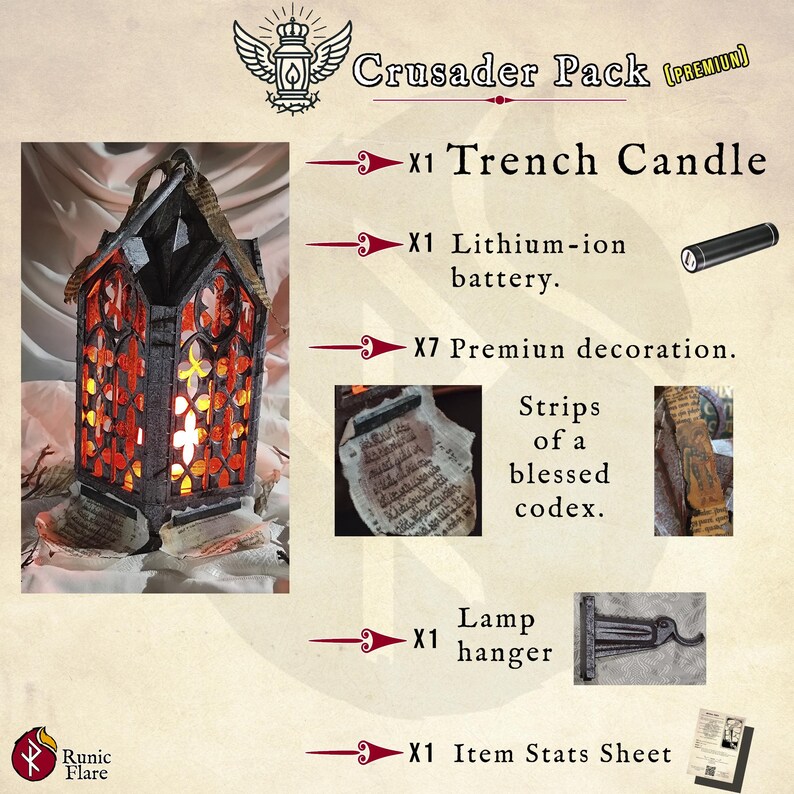 Grimdark Lantern LARP - LED Torch Lamp - Paladin Cosplay - Fantasy ...