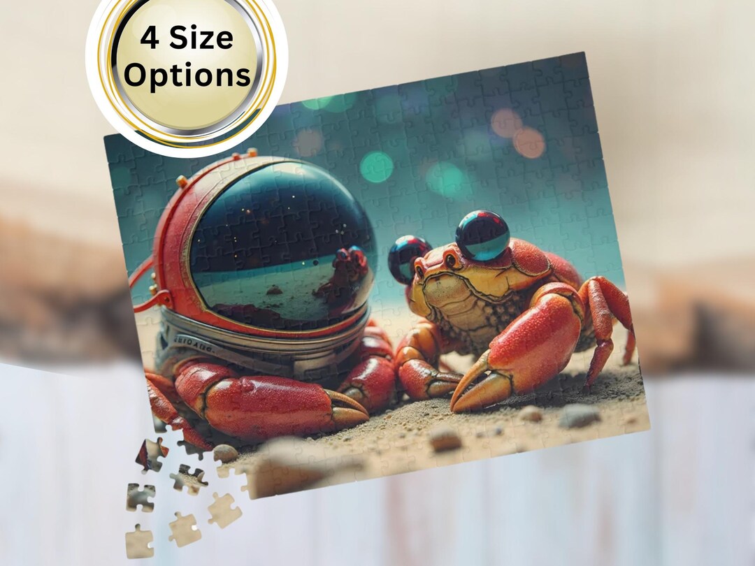 Crab Puzzles - Silly Astronaut Crabs in Spaceman Helmet Jigsaw Puzzle ...