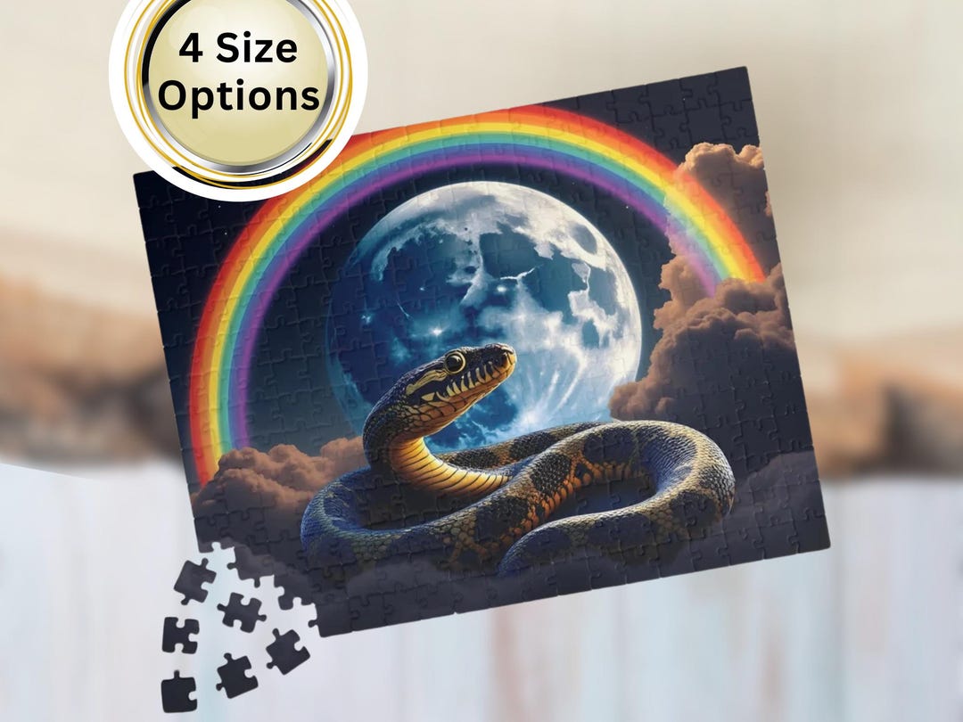 Rainbow Moon Snake Jigsaw Puzzle Cool Gift for Kids or Fun Activity for ...