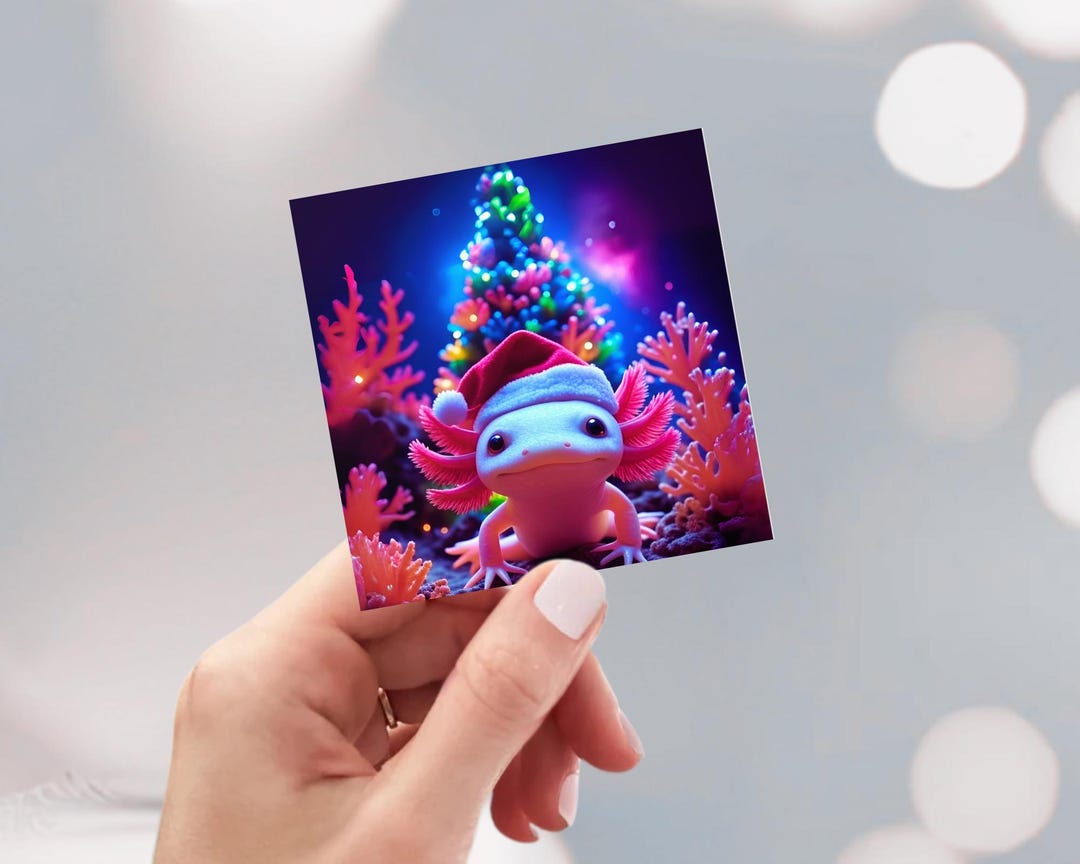 Axolotl Sticker: Personalized Gift Tags, Custom Name, Christmas Gift ...